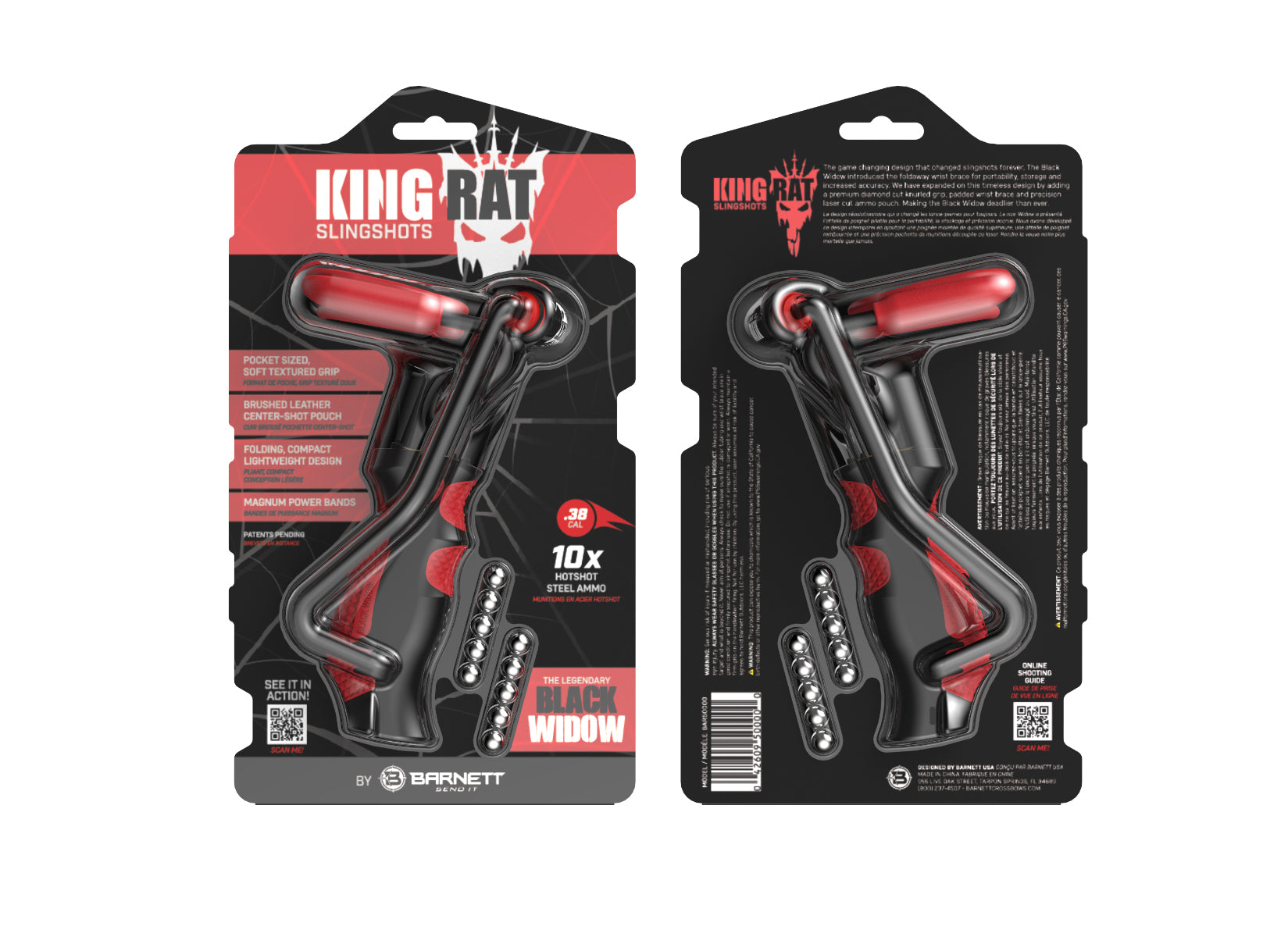 Buy Barnett Black Widow King Rat Catapult/Slingshot w Ammo | OpenSeason ...